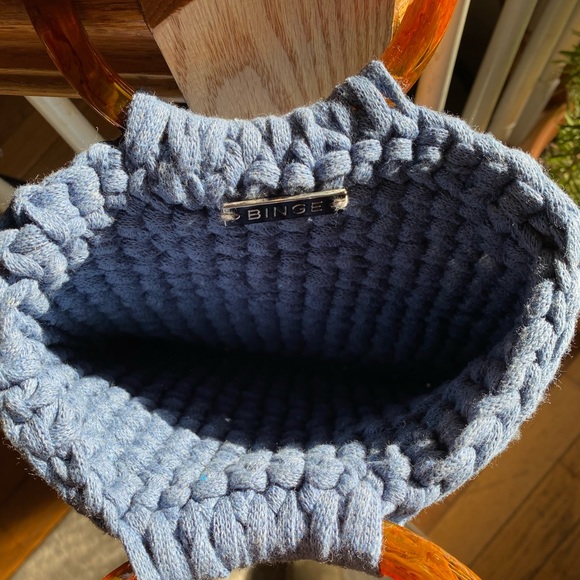 Bags | Binge Knitting Handcrocheted Tote Bag Royal Blue | Poshmark